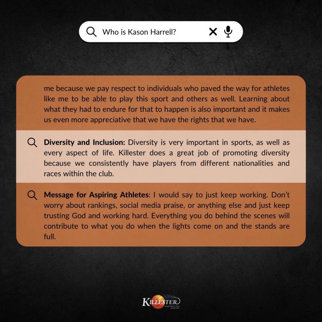 𝐏𝐥𝐚𝐲𝐞𝐫 𝐒𝐩𝐨𝐭𝐥𝐢𝐠𝐡𝐭: 𝐊𝐚𝐬𝐨𝐧 𝐇𝐚𝐫𝐫𝐞𝐥𝐥 – Killester Basketball Club